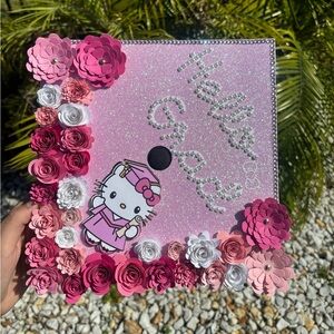 Accessories | Hello Kitty Pink Pearl Graduation Cap Topper | Poshmark